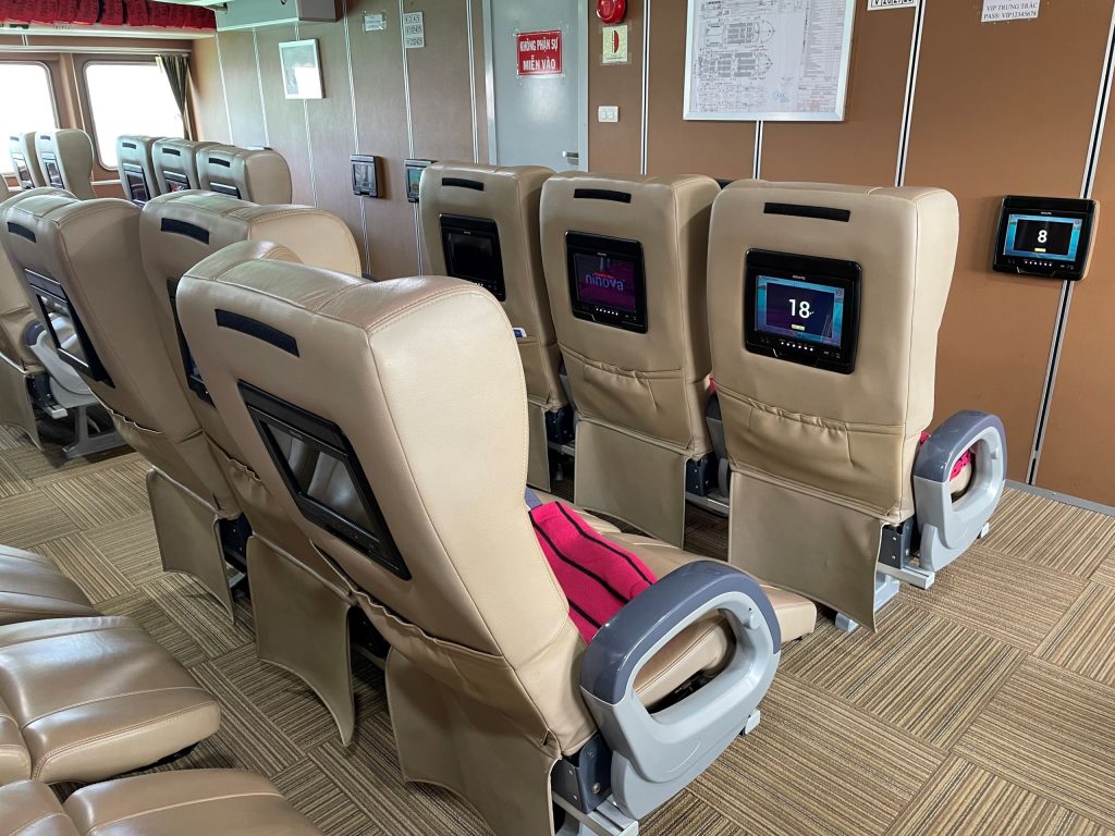 What is special about the VIP Class on the Trung Trac high-speed boat ...